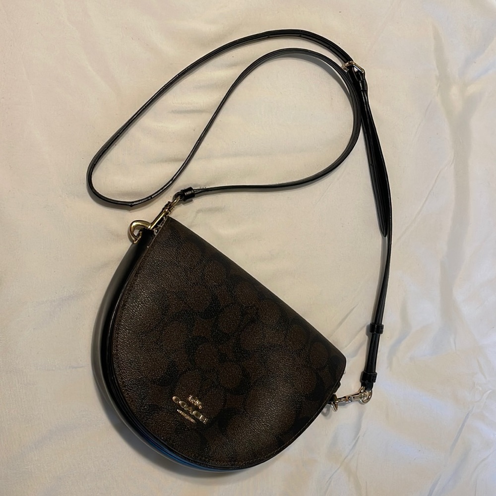 Beautiful Black And Brown Small Coach Cross Bag - Gem